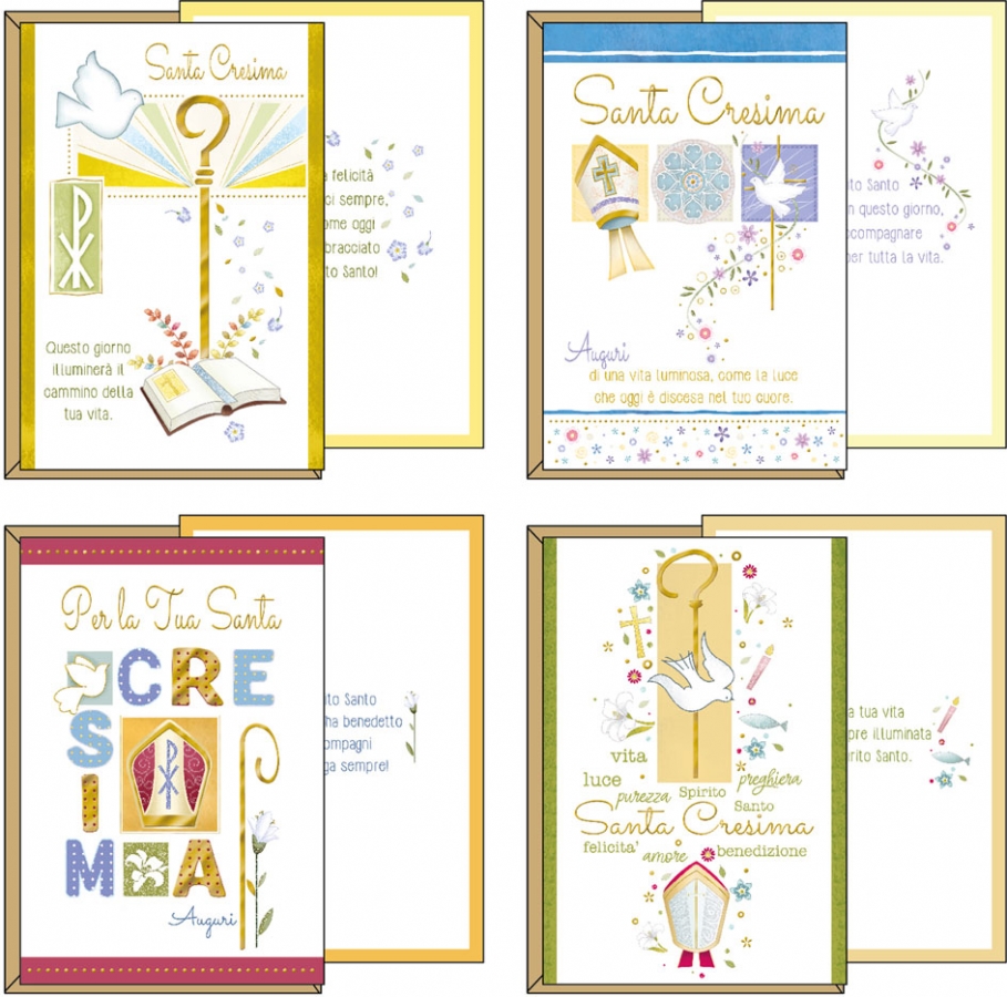 Biglietto cresima testo e simboli